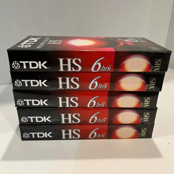 TDK | Media | Tdk Hs 6 Hours T2 Blank Vhs Tapes Video Lot Of 5 New ...